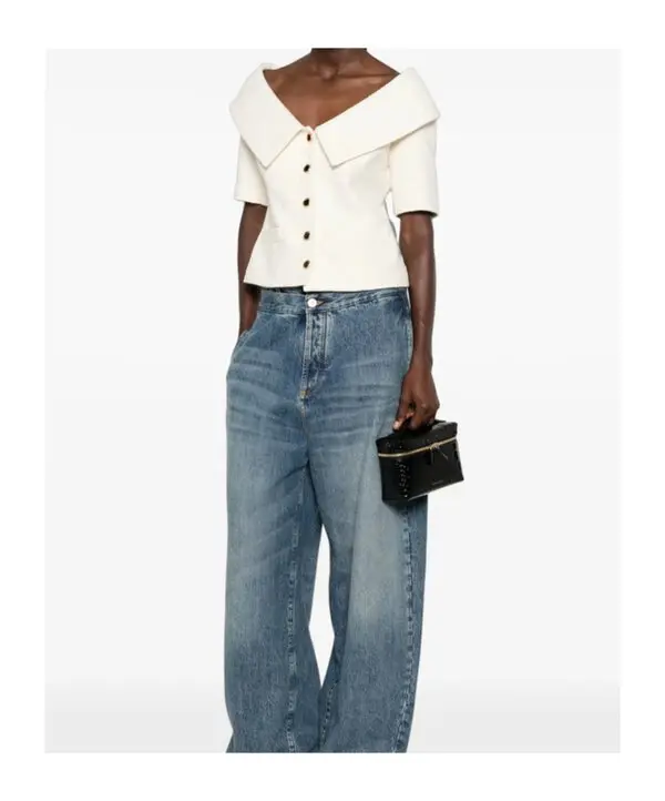 Alessandra Rich Off-shoulder Button-up Jacket