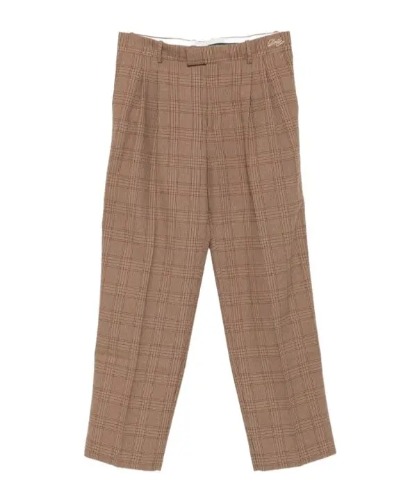 Drole De Monsieur Check-pattern Pleated Trousers - Brown