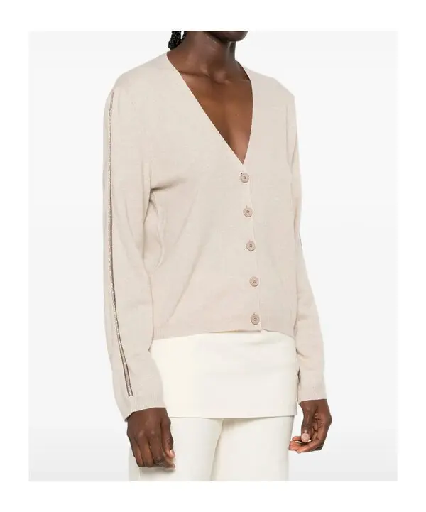 Fabiana Filippi V-neck Cardigan With Bead Embellishment