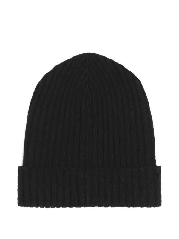 Dolce & Gabbana Ribbed Beanie With Logo Plaque