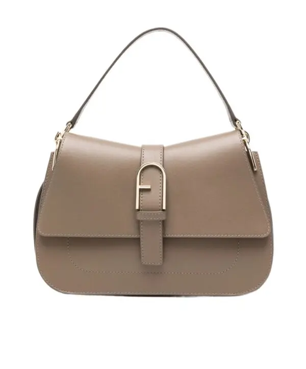 Furla Buckle-detail Shoulder Bag - Grey
