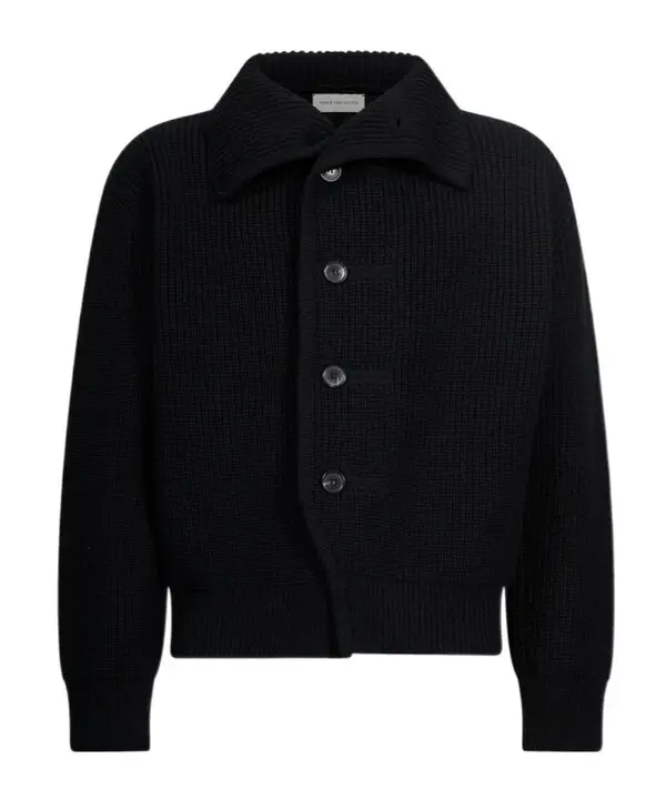 Dries Van Noten Long-sleeve Ribbed Cardigan - Black