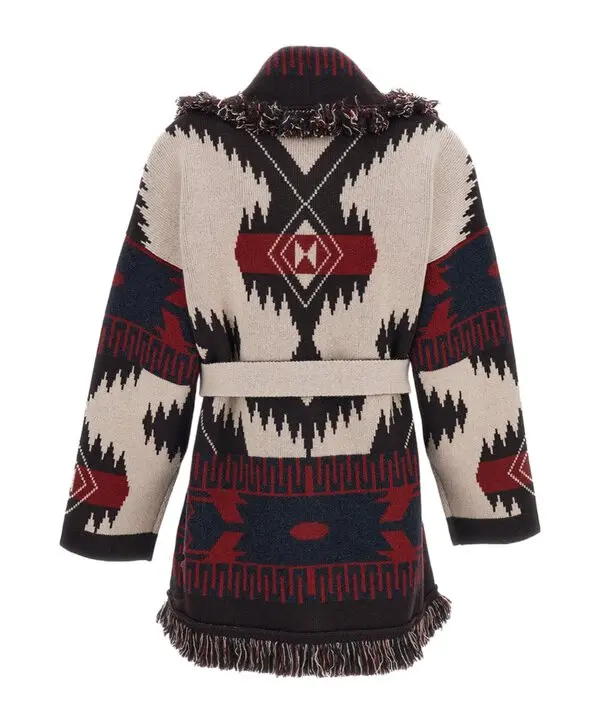 Alanui Icon Jacquard Fringed Cardigan