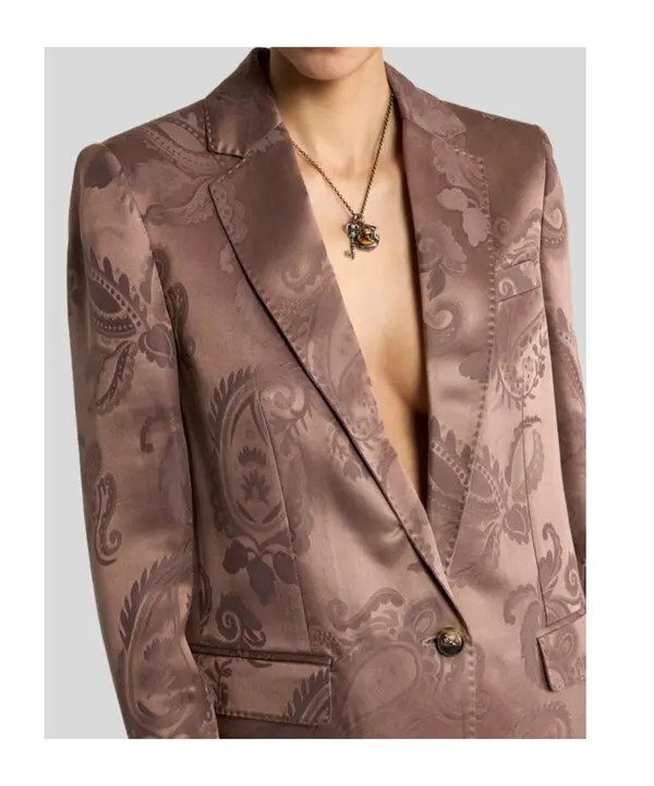 Etro Jacquard Single-breasted Blazer - Brown