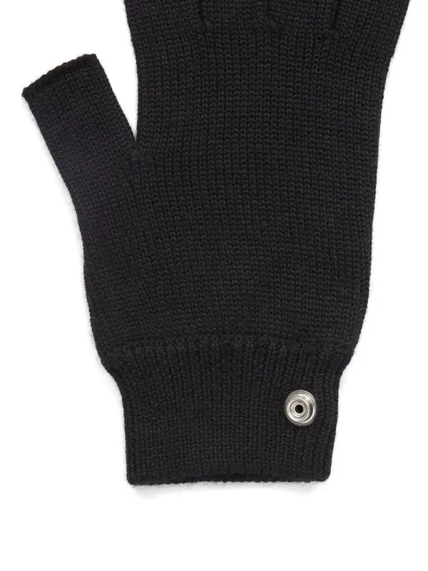 Rick Owens Fingerless Press-stud Gloves