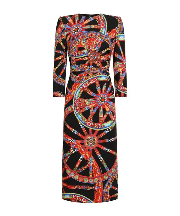 Dolce & Gabbana Carretto-print Charmeuse Dress - Multi-color