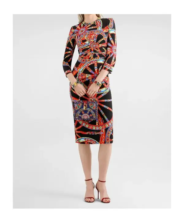 Dolce & Gabbana Carretto-printed Charmeuse Dress