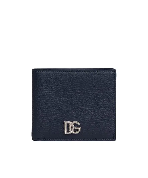 Dolce & Gabbana Dolce Gabbana Logo Plaque Bi-fold Wallet - Blue