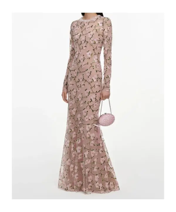 SELF-PORTRAIT Floral Sequin Maxi Dress