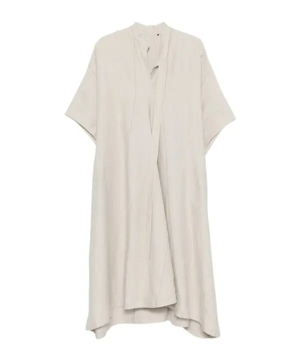 ZIGGY CHEN Panelled Short-sleeve Midi Dress - White