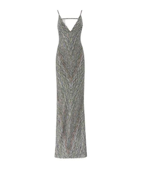 Missoni Long Dress With Open Back And Sequins - Multicoloured