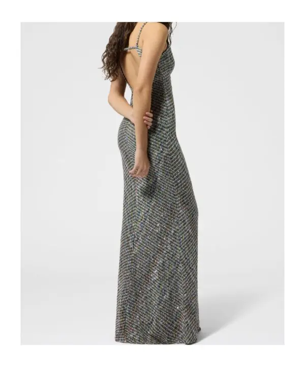 Missoni Long Dress With Sequins And Open Back