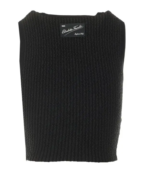 Elisabetta Franchi Ribbed Sleeveless Knit Top