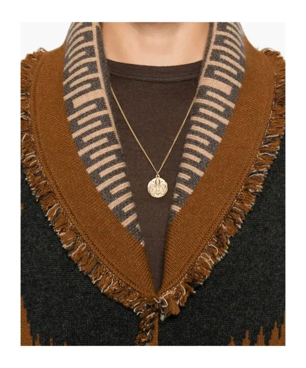 Alanui Jacquard Knit Fringed Cardigan