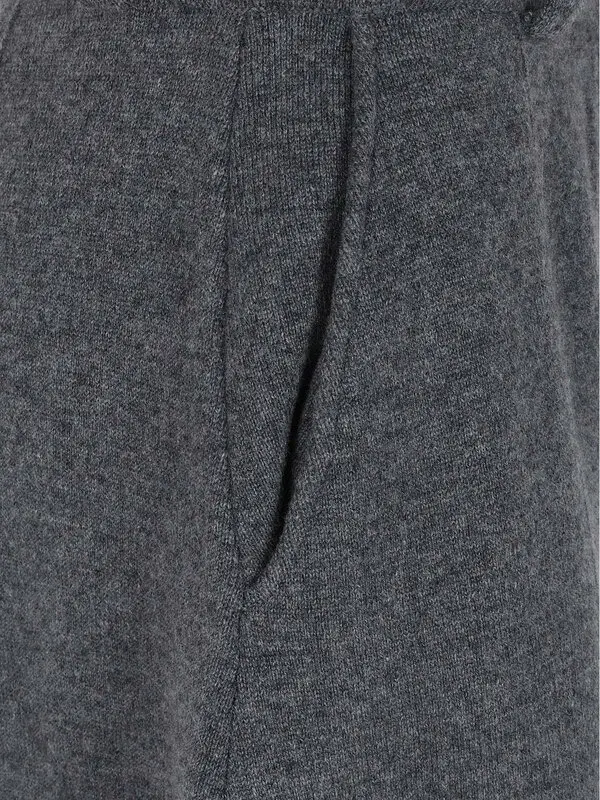 LISA YANG Wrenda Belt-loop Knitted Trousers - Graphite Gray