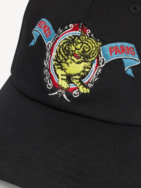 Kenzo Jumping Tiger' Embroidered Cap In Cotton