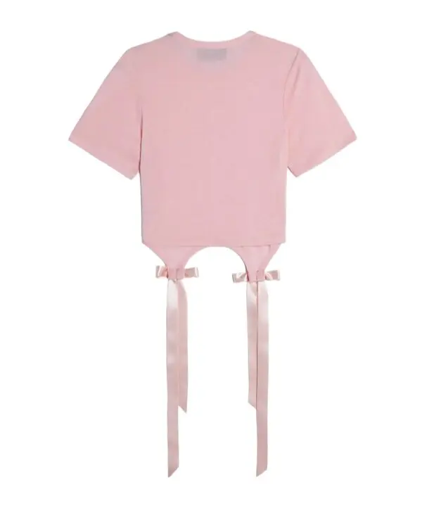 Simone Rocha Cutout T-shirt With Bow Detail - Pink