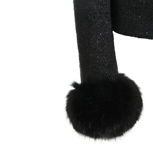 SELF-PORTRAIT Metallic Boucle Jacket With Detachable Faux Fur Cuffs