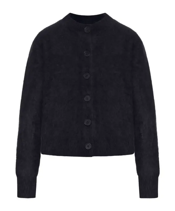 LISA YANG Long-sleeve Knit Cardigan - Black Brushed