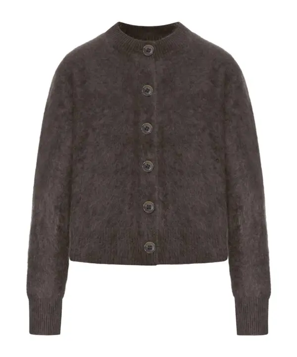 LISA YANG Long-sleeve Knit Cardigan - Dark Fern Brushed