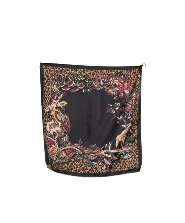 Etro Paisley Patterned Silk Scarf - Black