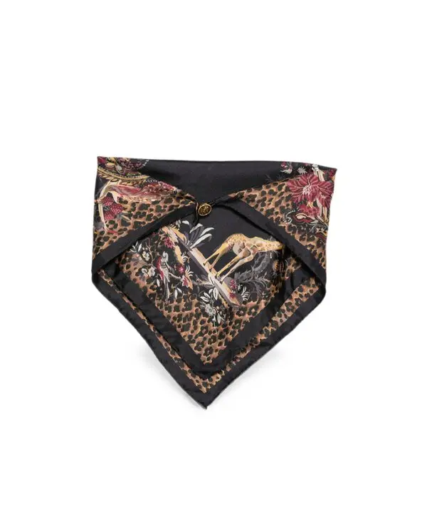 Etro Paisley Leopard-print Scarf - Black