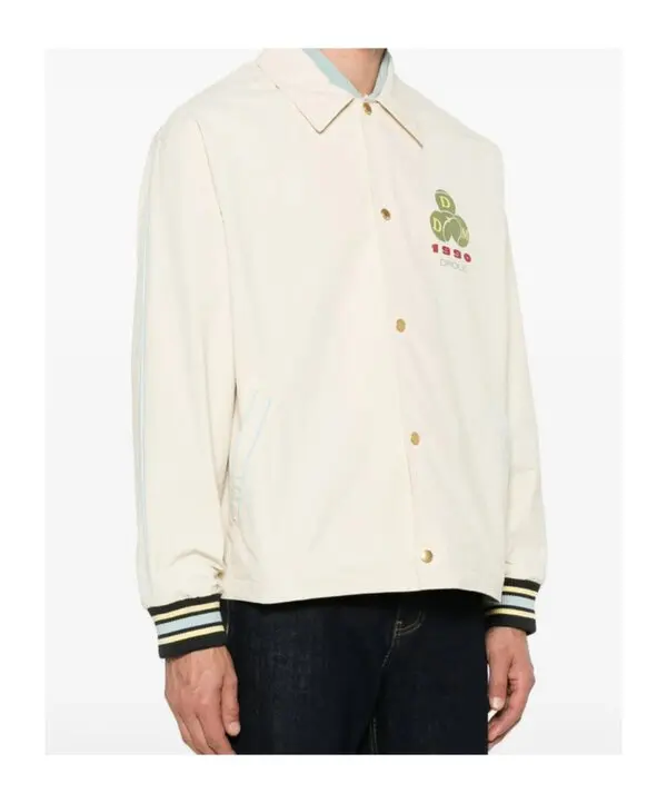 Drole De Monsieur Long Sleeve Casual Jacket With Logo Print