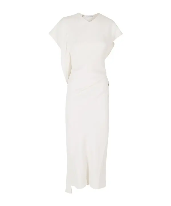 Victoria Beckham Drape-detail Midi Dress - White