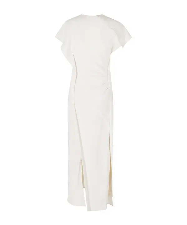 Victoria Beckham Drape-detail Midi Dress - White