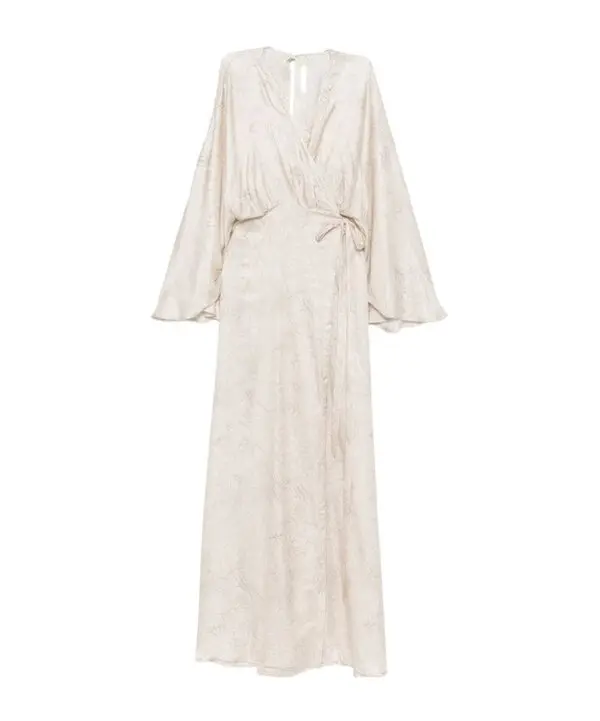 GOLDEN GOOSE Jacquard Wrap Maxi Dress - White