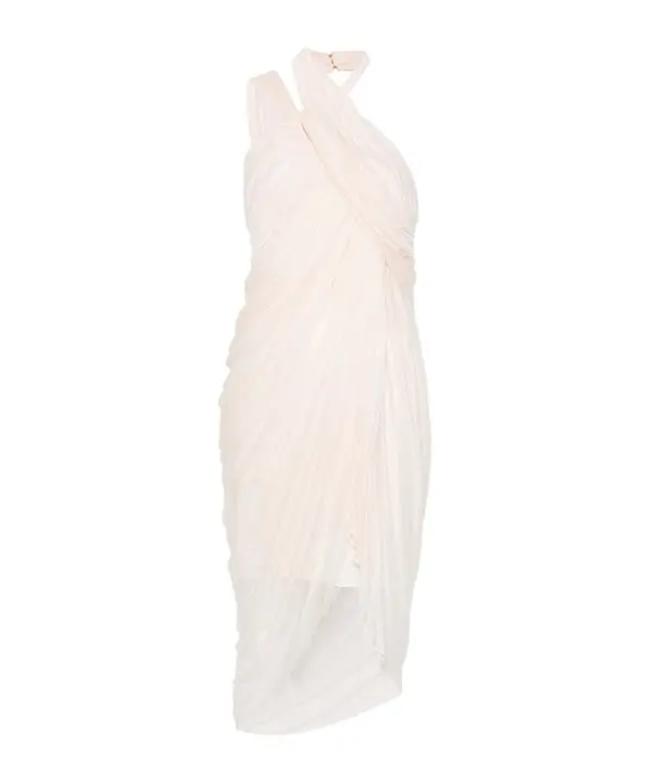 Balmain Draped Asymmetric-hem Mini Dress - Beige