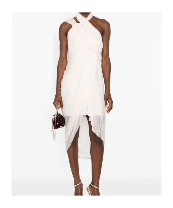 Balmain Draped Asymmetric Hem Mini Dress