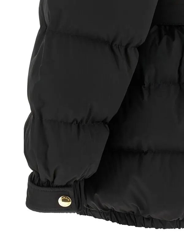 Balmain Belted Hooded Down Jacket - Black