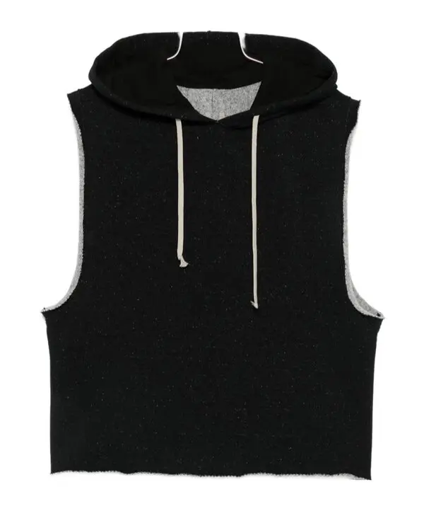 Rick Owens Sleeveless Drawstring-hood Hoodie - Black