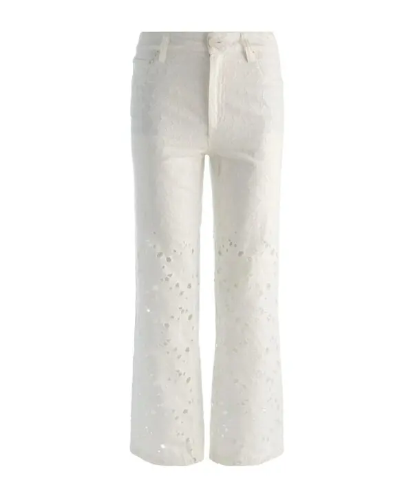 ALICEOLIVIA Alice + Olivia Laser-cut Straight-leg Jeans