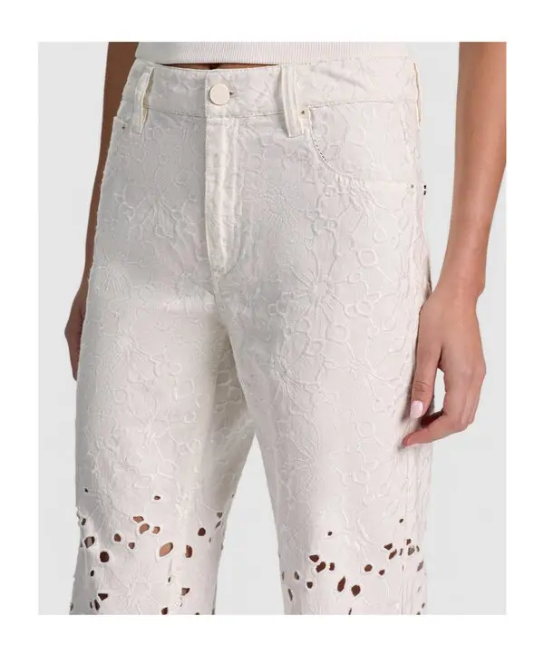 ALICEOLIVIA Alice + Olivia Laser-cut Straight-leg Jeans