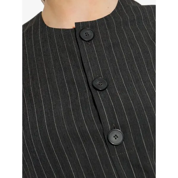 IRO PARIS Sleeveless Pinstripe Dress With Asymmetrical Draping