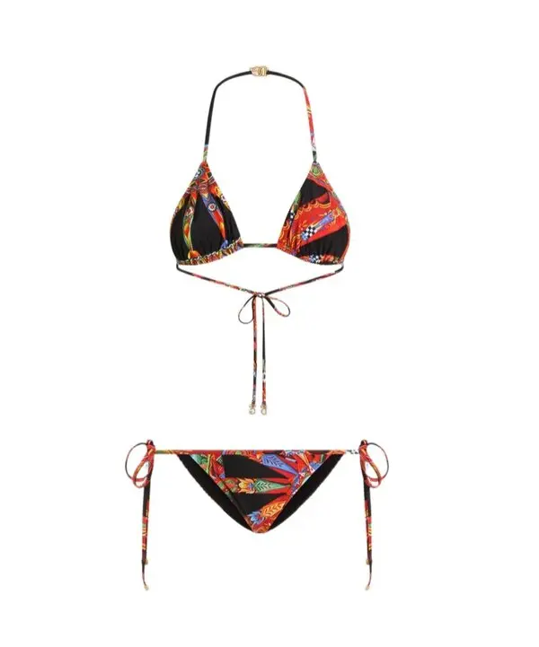 Dolce & Gabbana Carretto-print Triangle Bikini - Multicolor