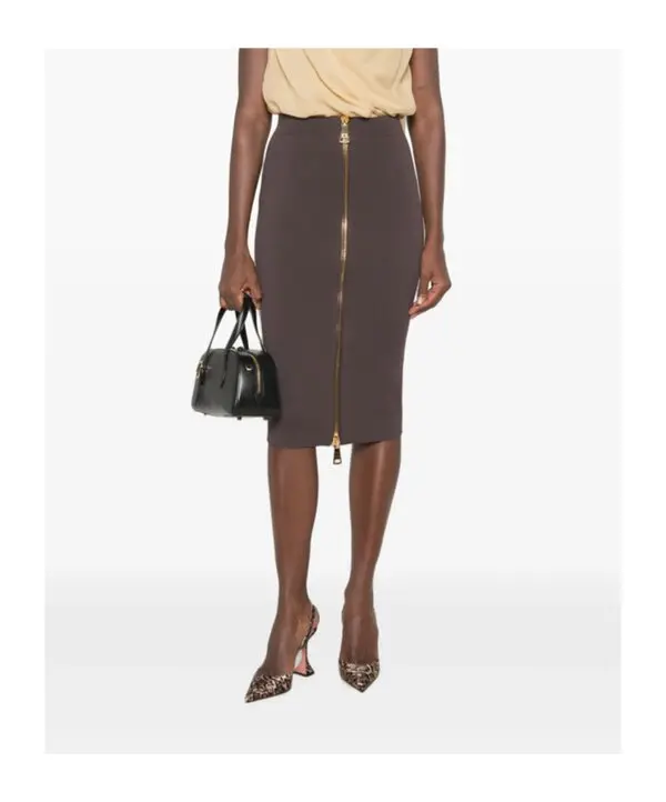 Elisabetta Franchi Front-zip Pencil Midi Skirt