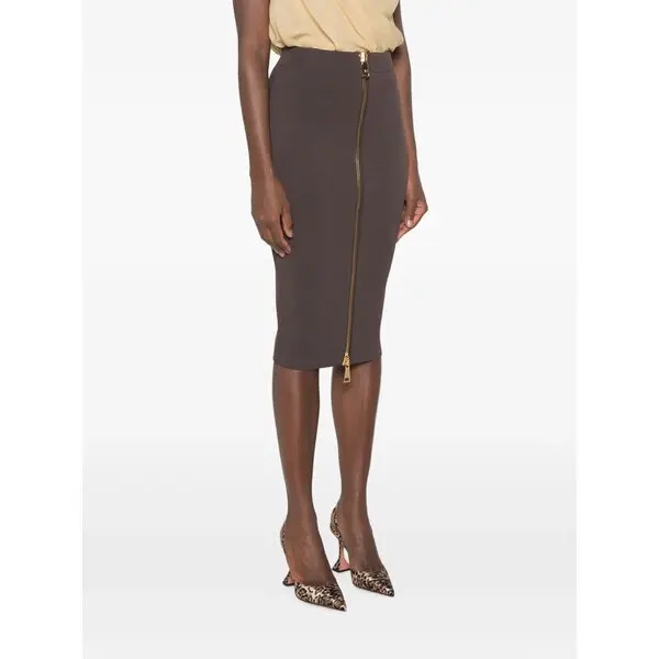 Elisabetta Franchi Front-zip Pencil Midi Skirt
