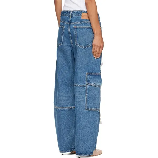 GANNI Audri Lace Jeans In Rigid Denim
