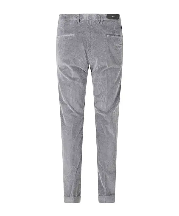 BRIGLIA 1949 Corduroy Trousers With Belt Loops - Gray