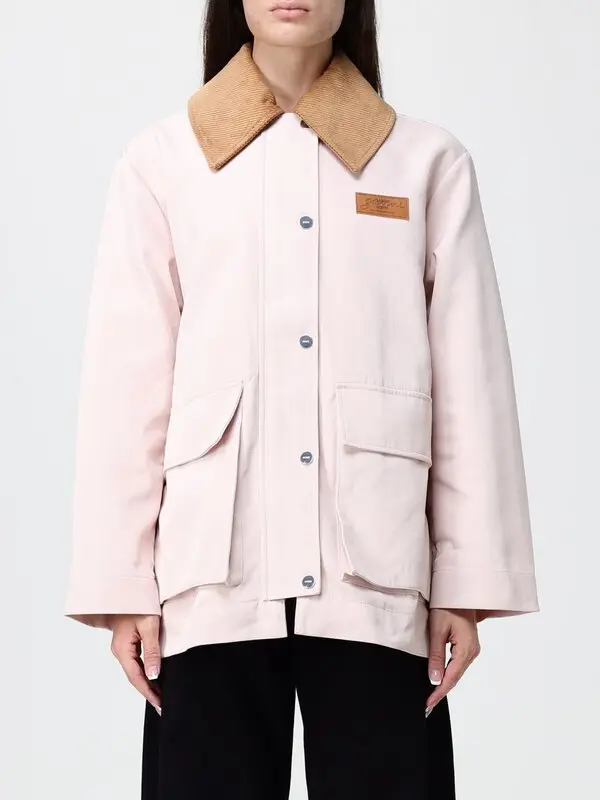 GANNI Collared Long-sleeve Casual Jacket - Nude