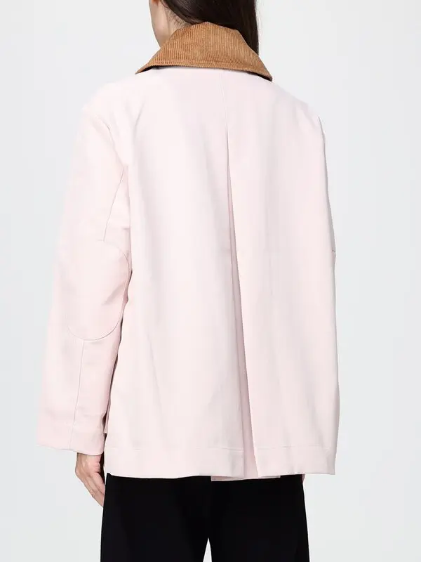 GANNI Collared Long-sleeve Casual Jacket - Nude