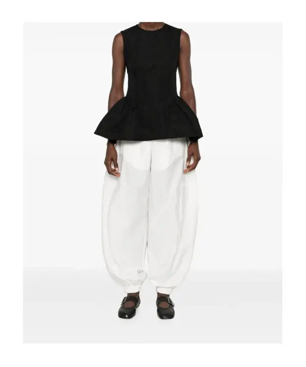 Cecilie Bahnsen Sleeveless Top With Ruffled Hem - Black