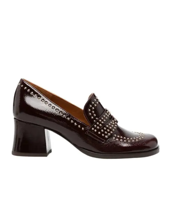 Chie Mihara Taleah Studded Leather Loafers - Grape Purple