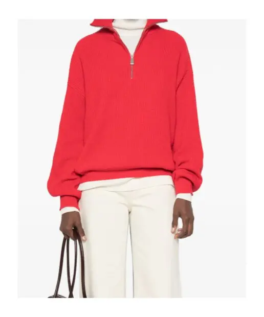 Malo Ribbed-knit Half-zip Sweater