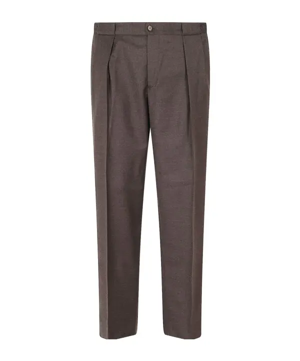 BRIGLIA 1949 Button-detail Casual Trousers - Brown