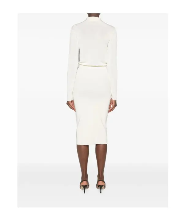 Elisabetta Franchi Long-sleeve Midi Dress With Gold-tone Padlock Detail