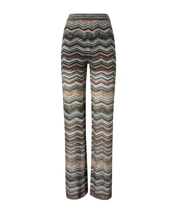 Missoni Zigzag-knit Sequin-embellished Trousers - Multi-color